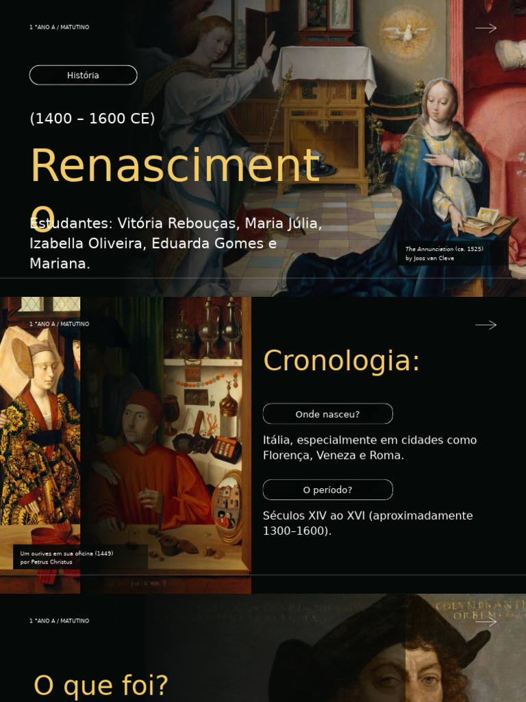 Renaissance Art Period Presentation Yellow and Black Illustrative Style ...