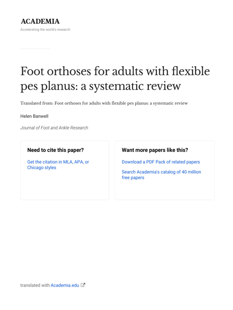 Foot Orthoses for Flexible Pes Planus Review | PDF | Systematic Review