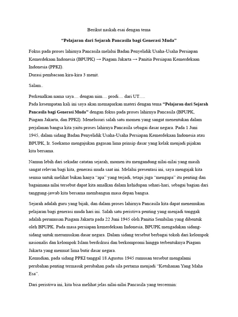Naskah Video Pancasila | PDF