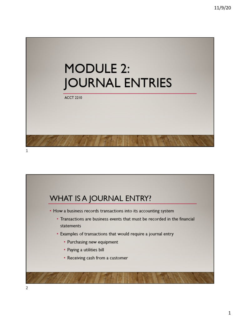 Module 2 Slides (2 Slides Per Page) | PDF | Debits And Credits | Money