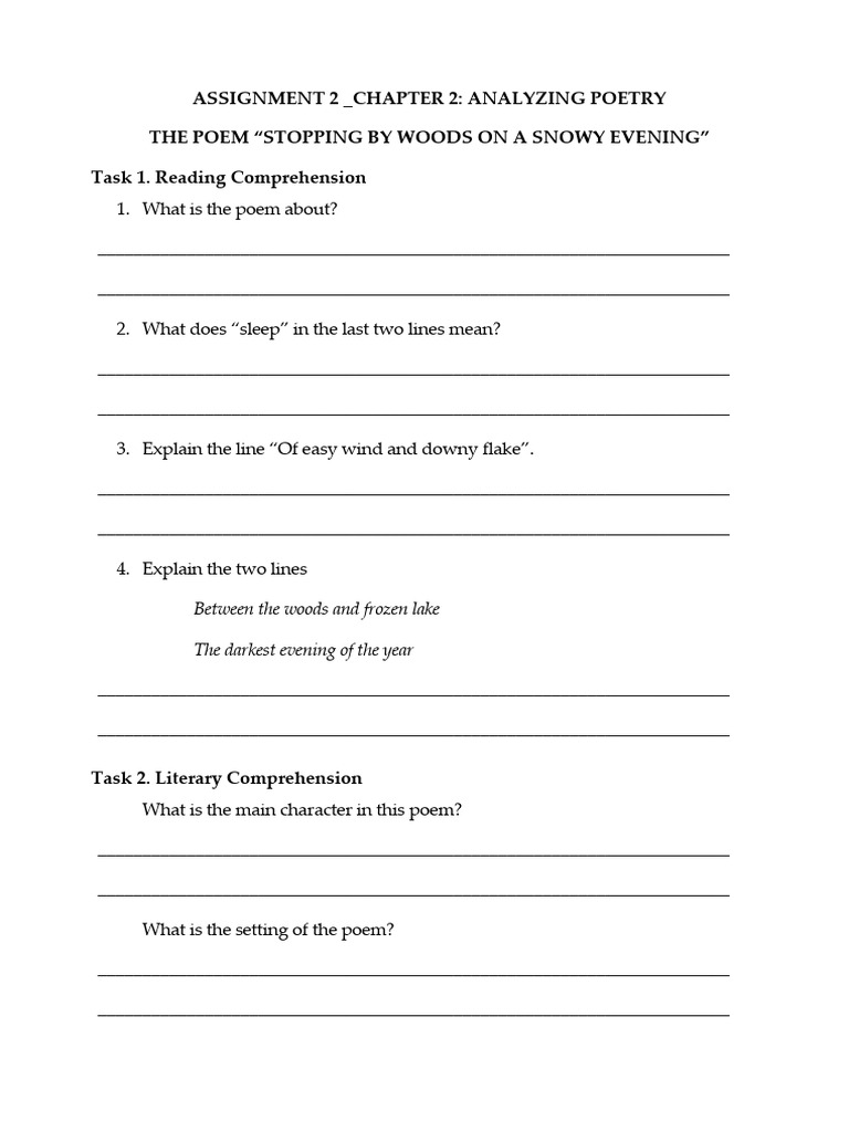 Assignment 3 - Chapter 3 - Analyzing Poetry | PDF | Poetry | Poetic Devices
