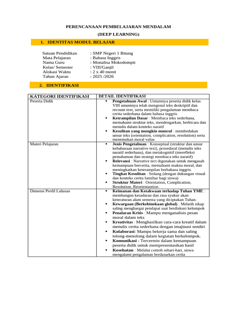 Perencanaan Pembelajaran Mendalam | PDF