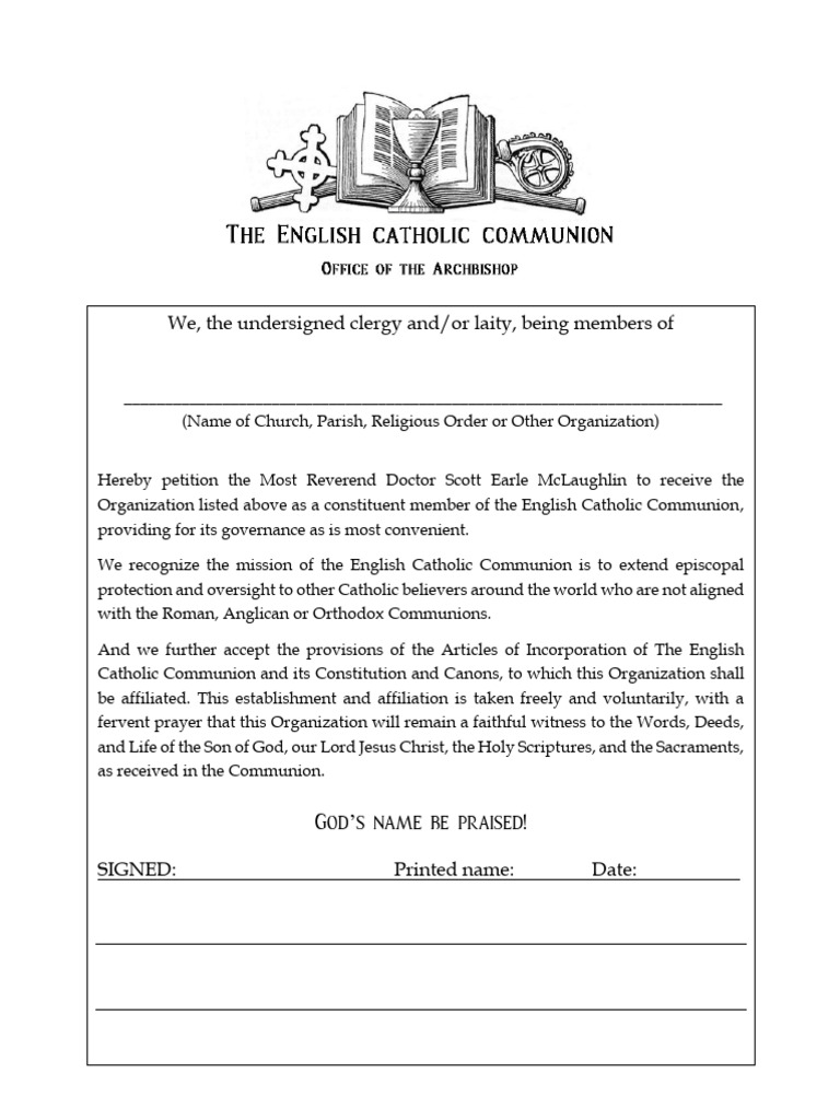 Petition To Join The Communion | PDF