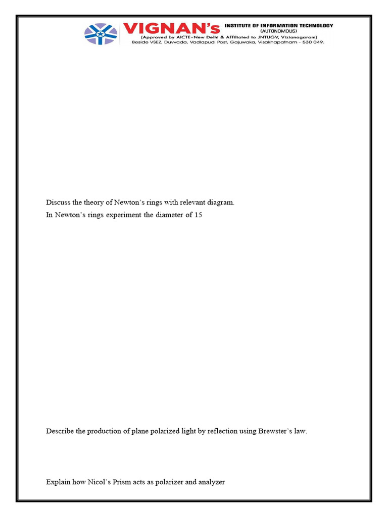 MID 1 Question Bank Engg Physics 2025 26 Sem I | PDF | Diffraction | Crystal Structure