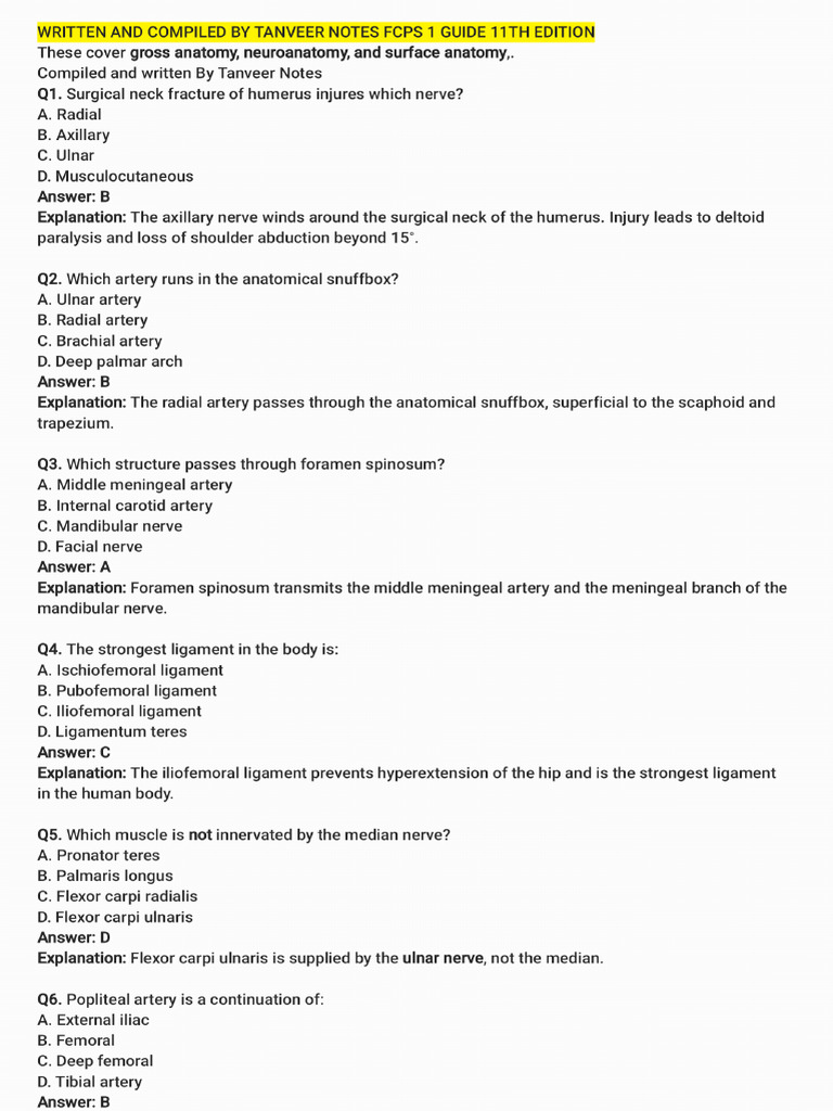 SW 01 Anatomy (Tanveernotescom) - 250912 - 100901 | PDF