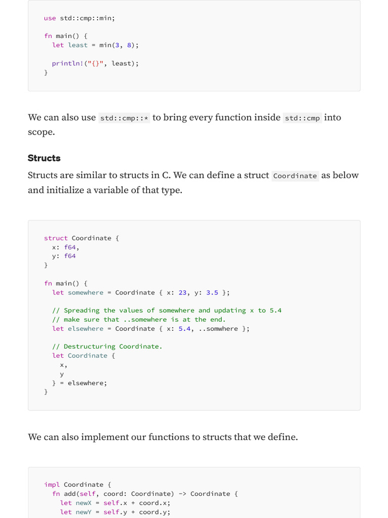 We Can Also Use To Bring Every Function Inside Into Scope.: Structs | PDF