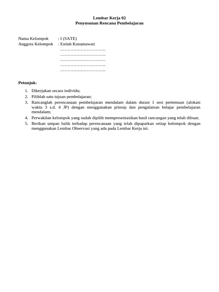 Endah Kusumawati - Lembar Kerja 02 | PDF