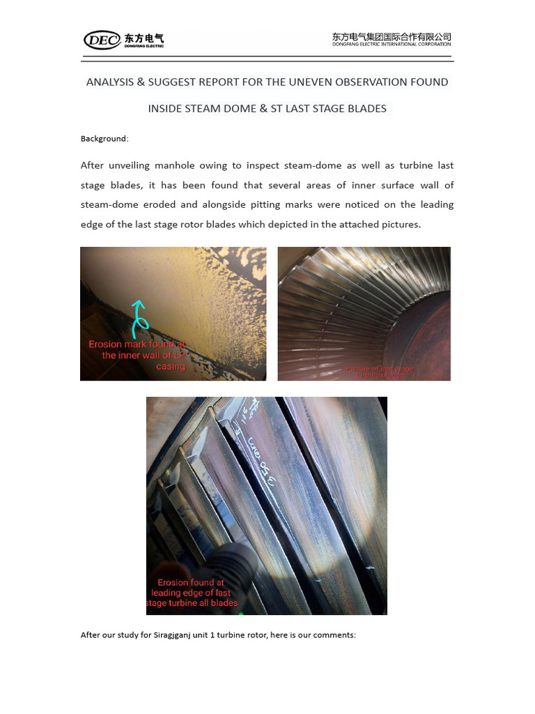 Steam Turbine Blade Erosion Analysis | PDF | Steam | Water