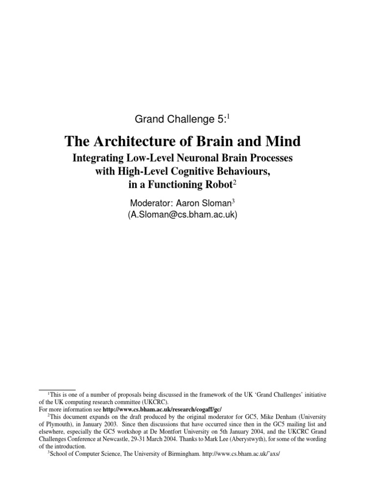 Architecture of Brain and Mind | PDF | Mind | Brain