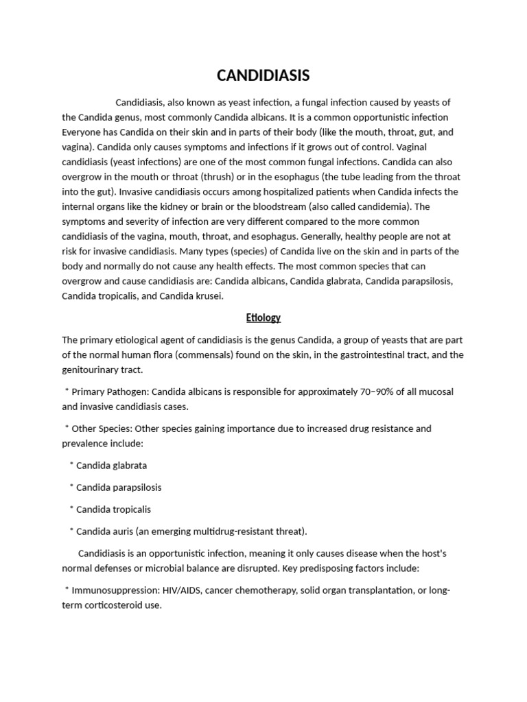 Candidiasis | PDF | Candidiasis | Candida (Fungus)