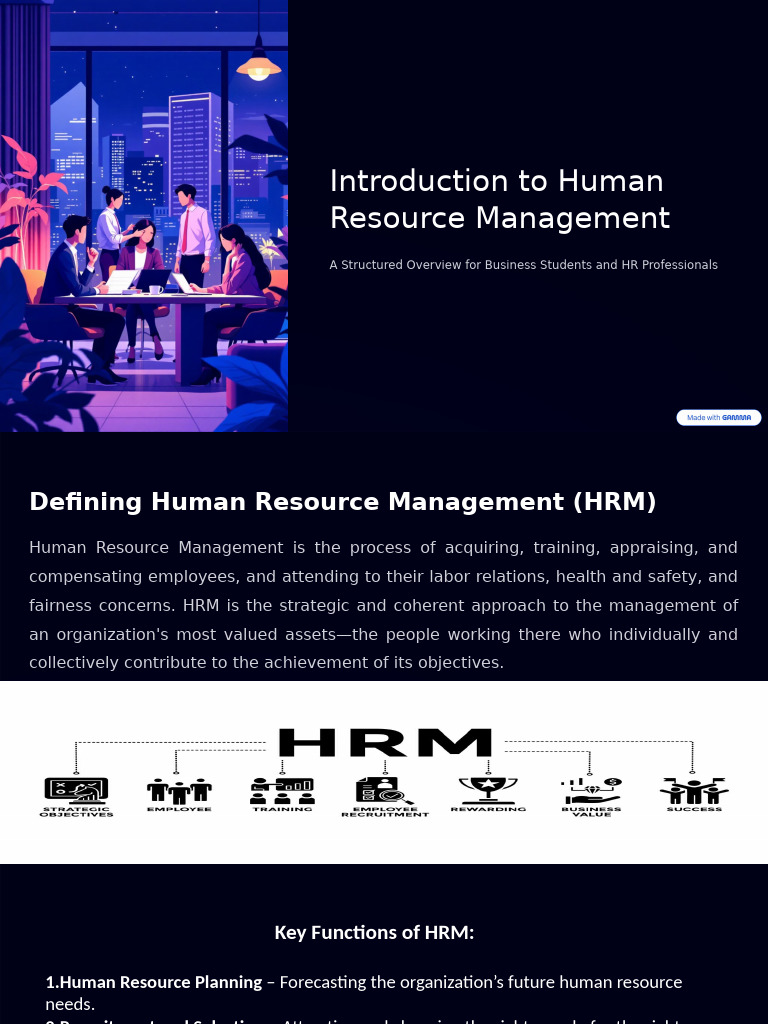 Overview of Human Resource Management | PDF | Human Resource Management ...