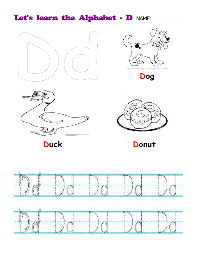 Let's Learn The Alphabet - D: Name | PDF