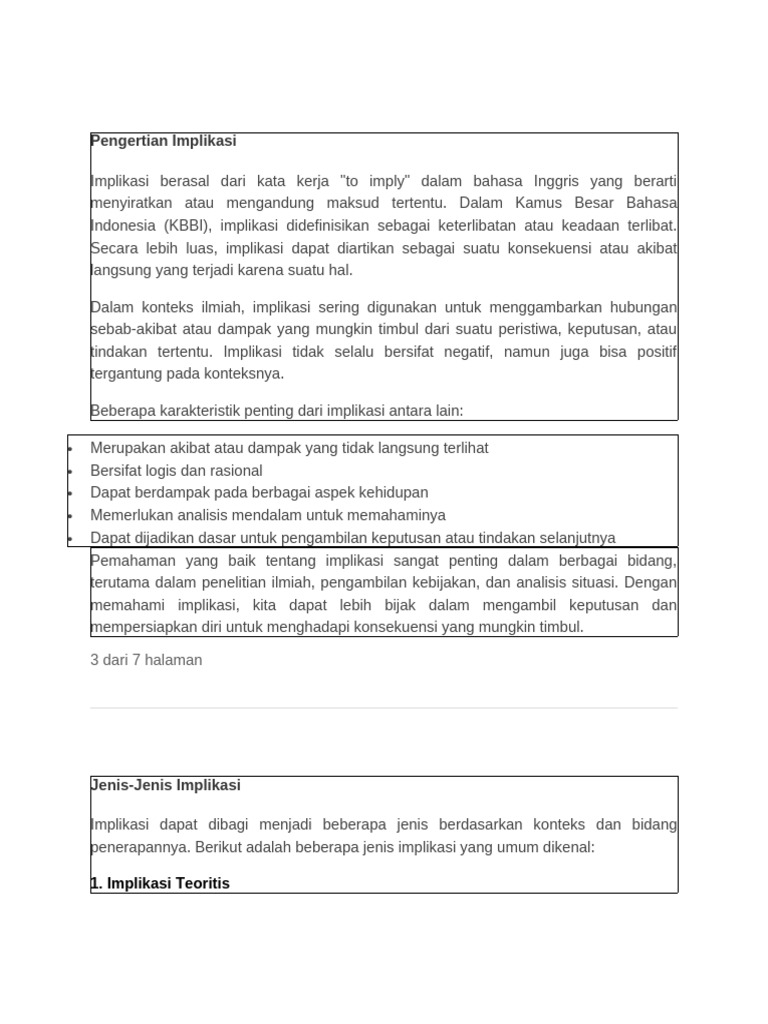 Memahami Implikasi dalam Berbagai Bidang | PDF