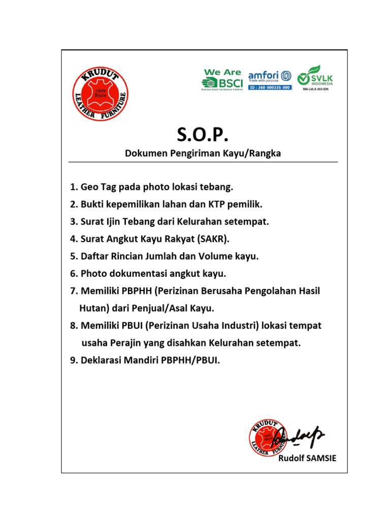 SOP Section Documen Kirim | PDF