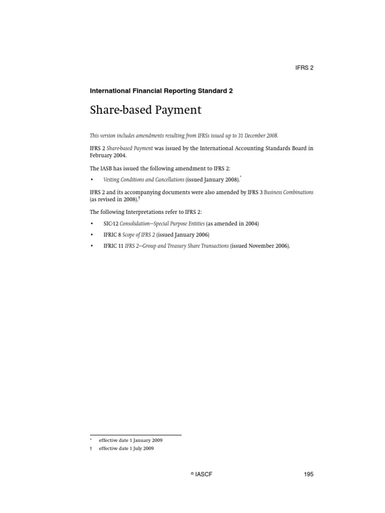 IFRS 2 Share-Based Payment | PDF | International Financial Reporting ...