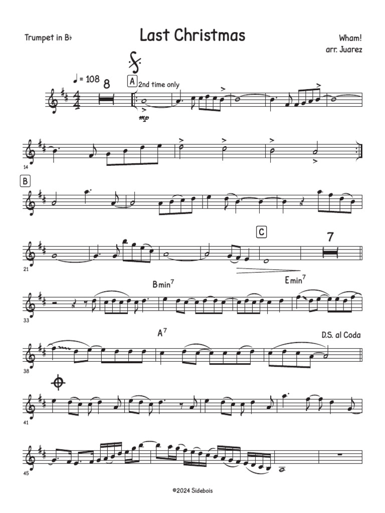 Last Christmas Trumpet Sheet Music | PDF