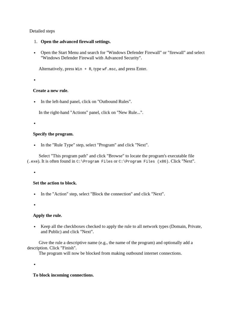 How to Block Program in Firewall | PDF
