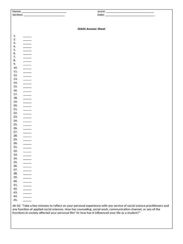 Diass Final Exam Answer Sheet | PDF | Chess | Chess Theory
