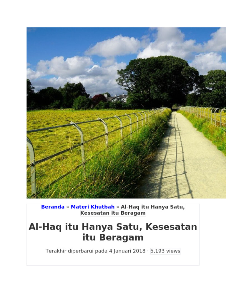 1 Aklak Itu Satu Kesesatan Beragam | PDF