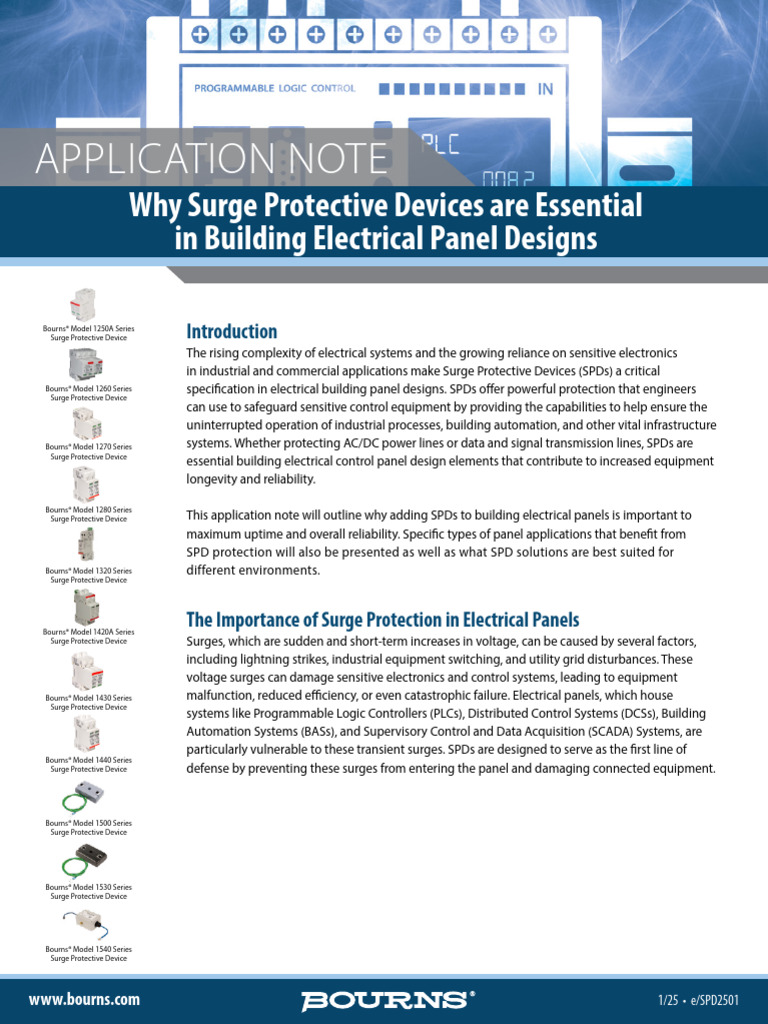 Surge Protection in Electrical Panels | PDF | Programmable Logic ...