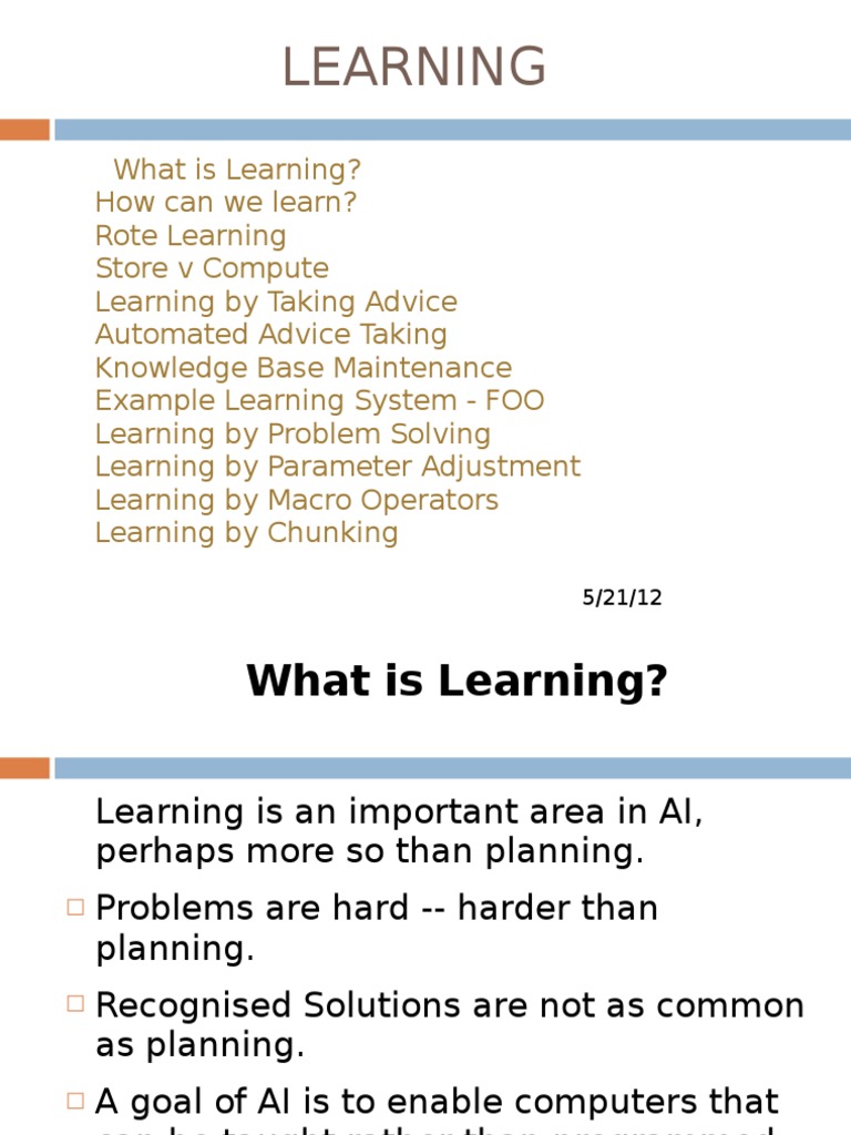 Learning | PDF | Analogy | Learning
