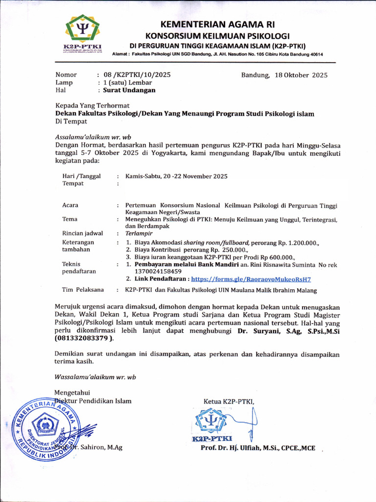 Konferensi Psikologi PTKI 2025 Malang | PDF