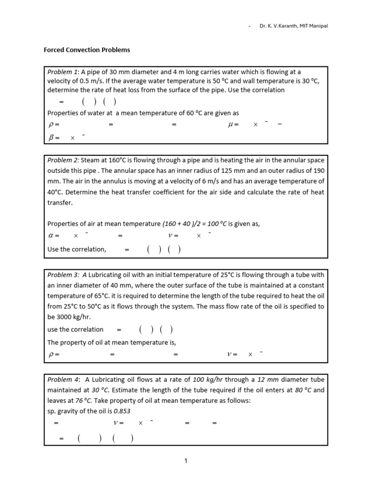 5.convection Problem Sheet | PDF | Heat Transfer | Convection