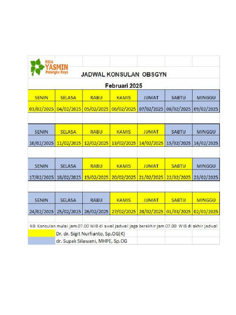 Jadwal Obsgyn | PDF