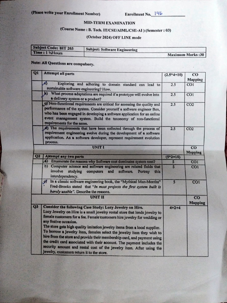 Mid Sem Papers CSE 3rd Sem | PDF | Eigenvalues And Eigenvectors | Databases