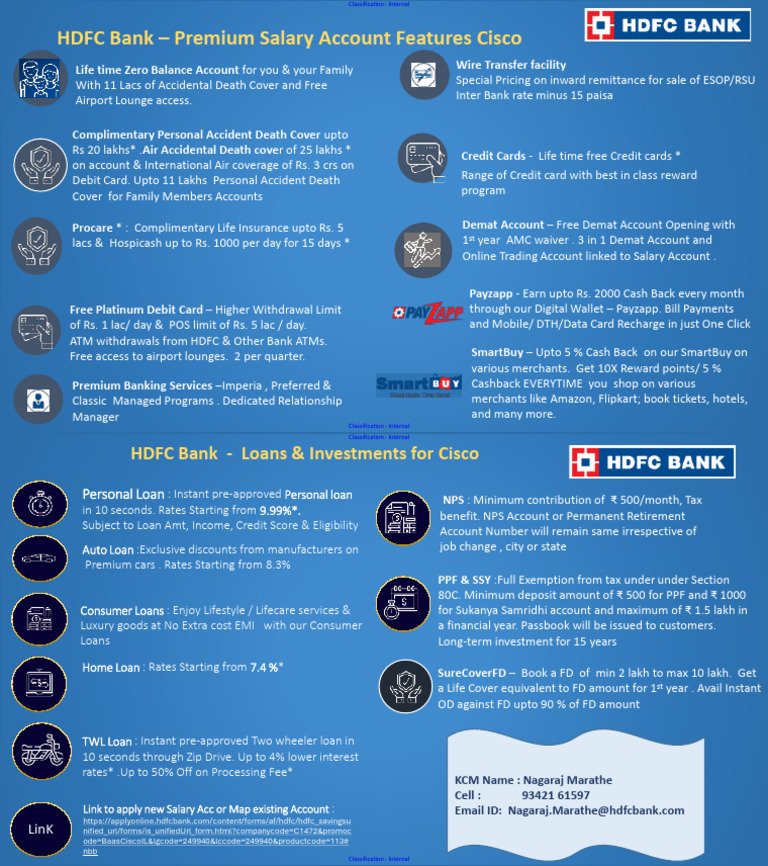 HDFC Premium Salary Account Benefits | PDF | Credit Card | Banks