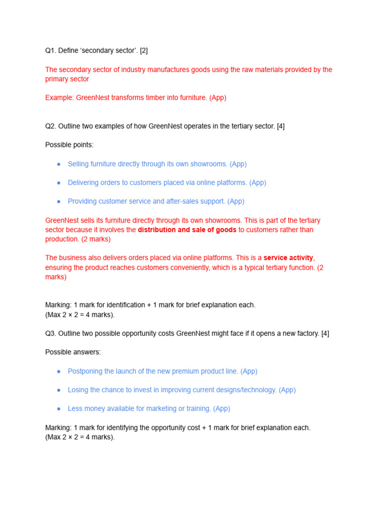 Answer Key For Practise Sheet of Business | PDF | Entrepreneurship | Brand