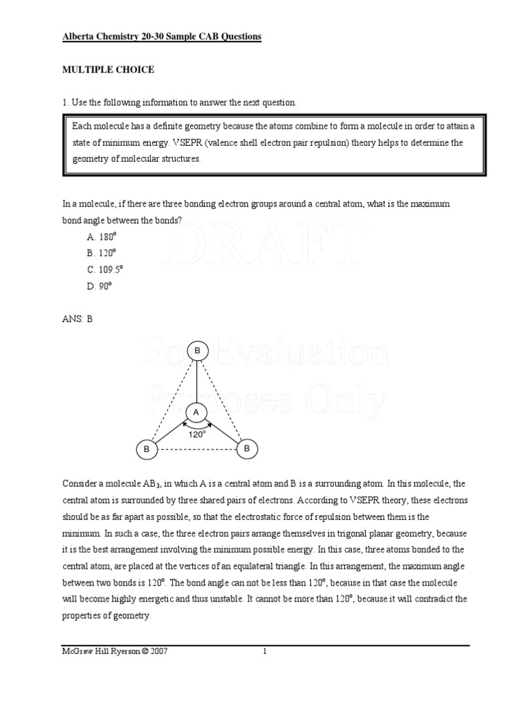 AB Chemistry CAB Sample | PDF | Ionic Bonding | Chemical Bond
