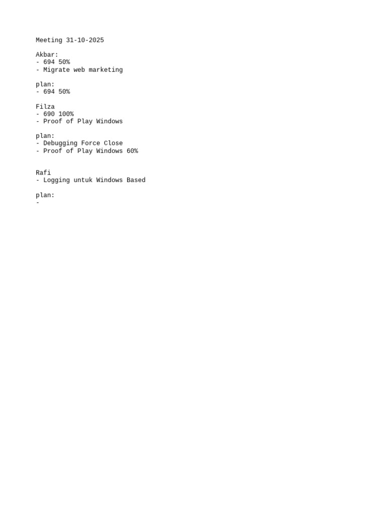 Meeting Notes: Web Marketing & Debugging | PDF