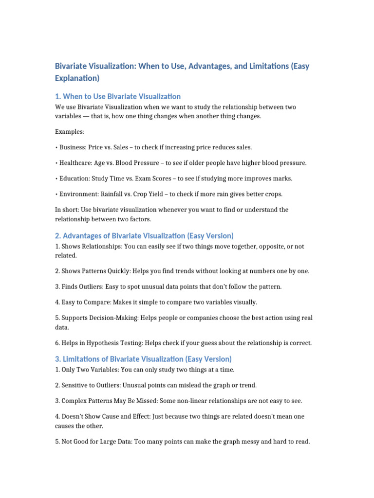 Bivariate Visualization Notes Easy | PDF