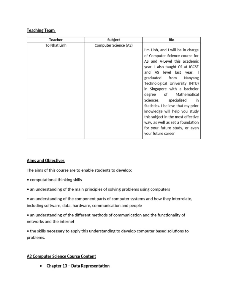 Study Guide A2 Level AY25-26 | PDF | Computer Science | Artificial ...