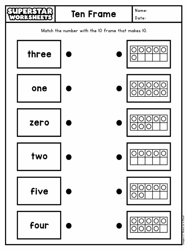 Ten Frames Worksheet | PDF