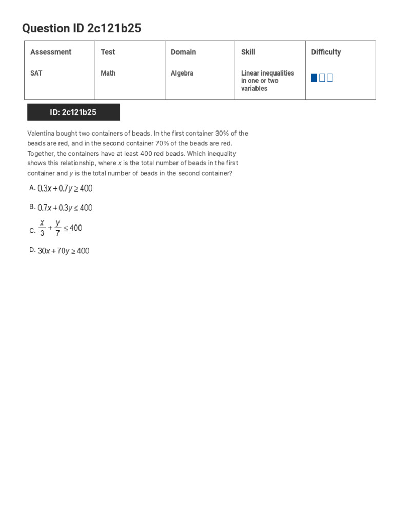Linear Inequalities in Real-Life Scenarios | PDF | Sat | Algebra