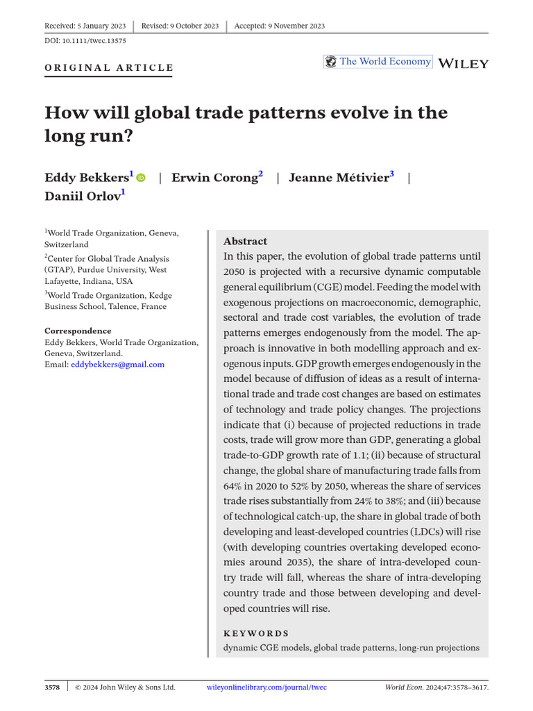 Future Global Trade Patterns to 2050 | PDF | Economic Growth | Gross ...
