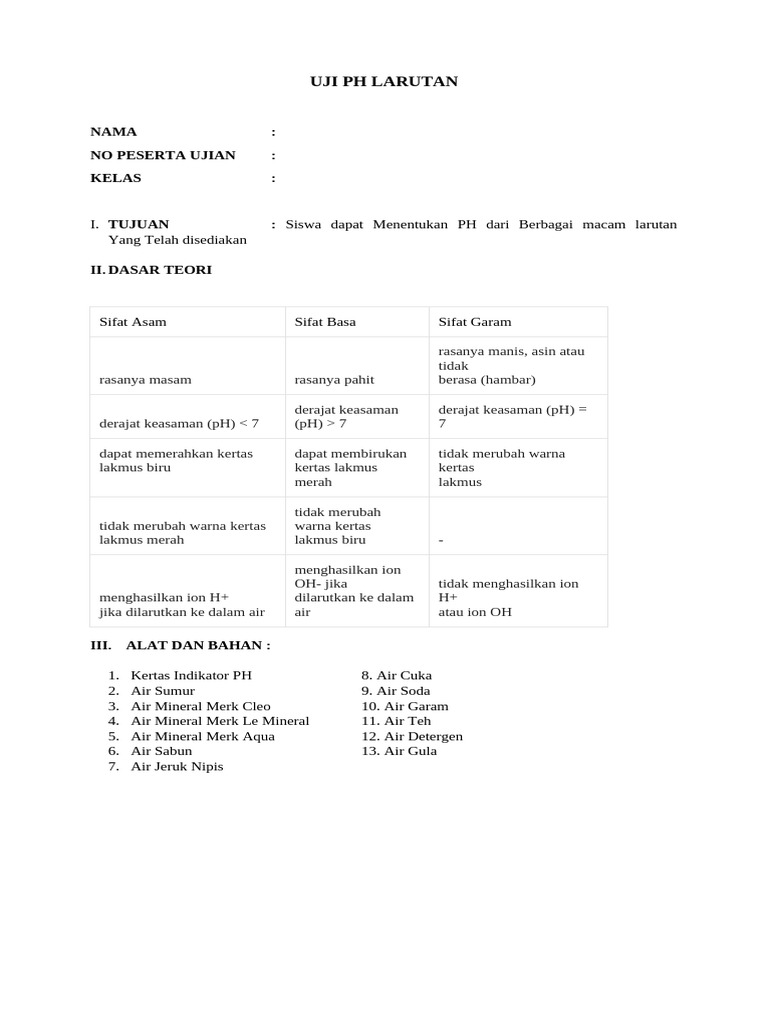 Uji PH Larutan | PDF