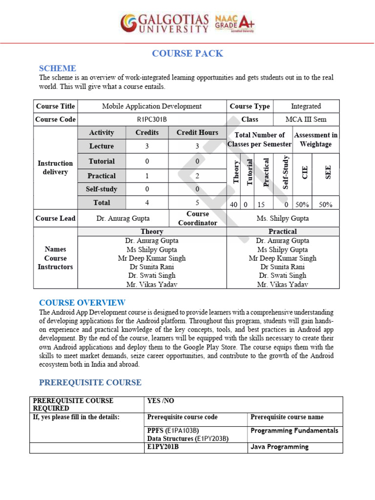 2025-08-16 Course Pack Mobile App Dev r1pc301b | PDF | Computing ...