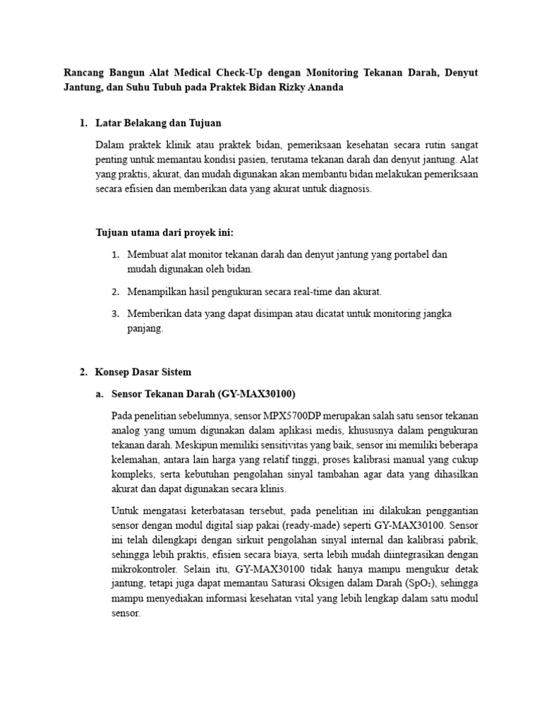 Rancang Bangun Alat Medical Check Up | PDF