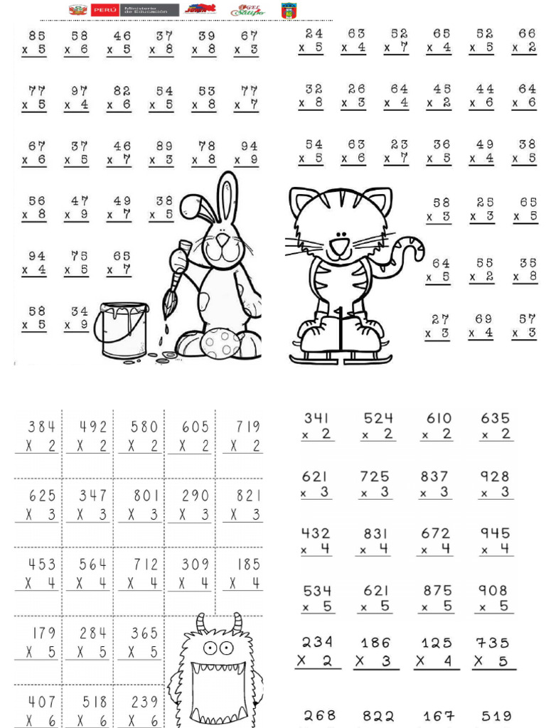 Problemas de multiplicación para 2do grado | PDF