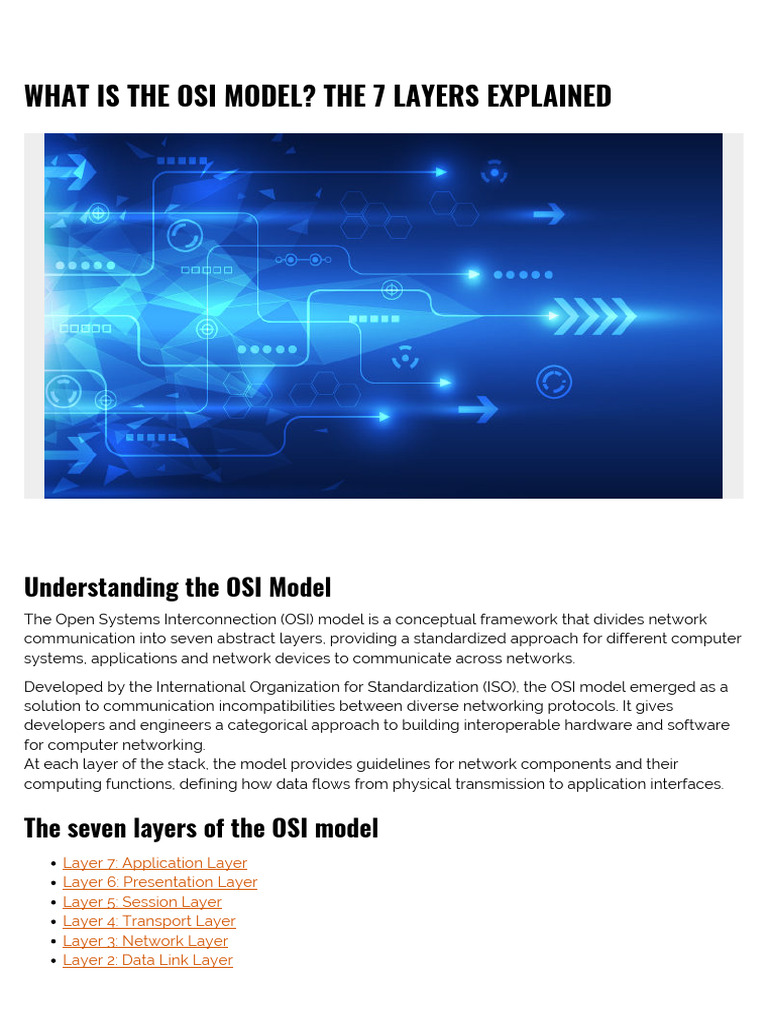 What Is The Osi Model The 7 Layers Explained | PDF | Osi Model ...