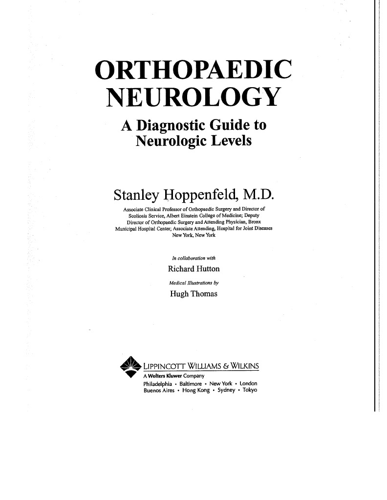 Orthopaedic Neurology - Stanley Hoppenfeld | PDF