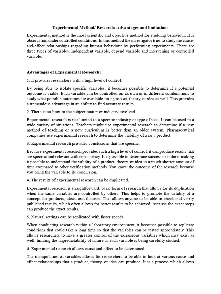 Research Method - Experimental Research | PDF | Experiment | Validity ...