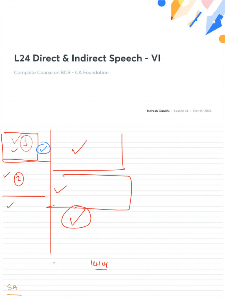 L24 Direct Indirect Speech - VI With Anno 1667793061760 | PDF