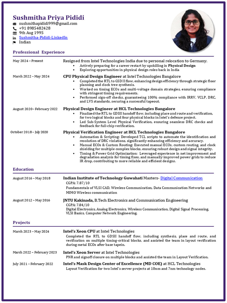 Sushmitha Priya Pididid Resume IND | PDF | Computer Science ...