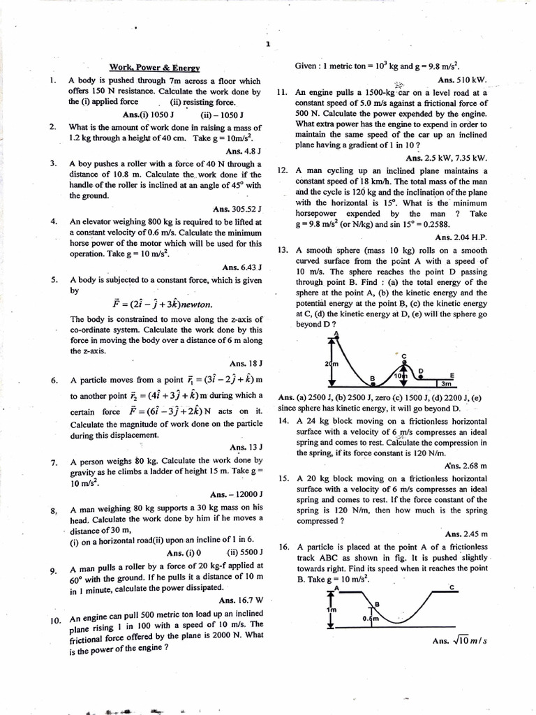 Work Power School Level | PDF | Force | Temporal Rates