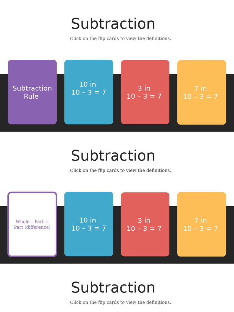 Flashcards Subtraction | PDF