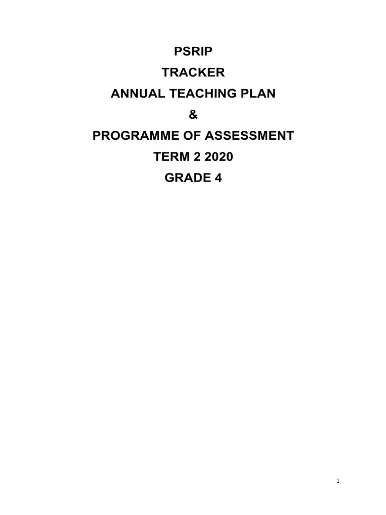 PSRIP Gr 4 Term 2 2020 EFAL Tracker and POA | PDF | Reading ...